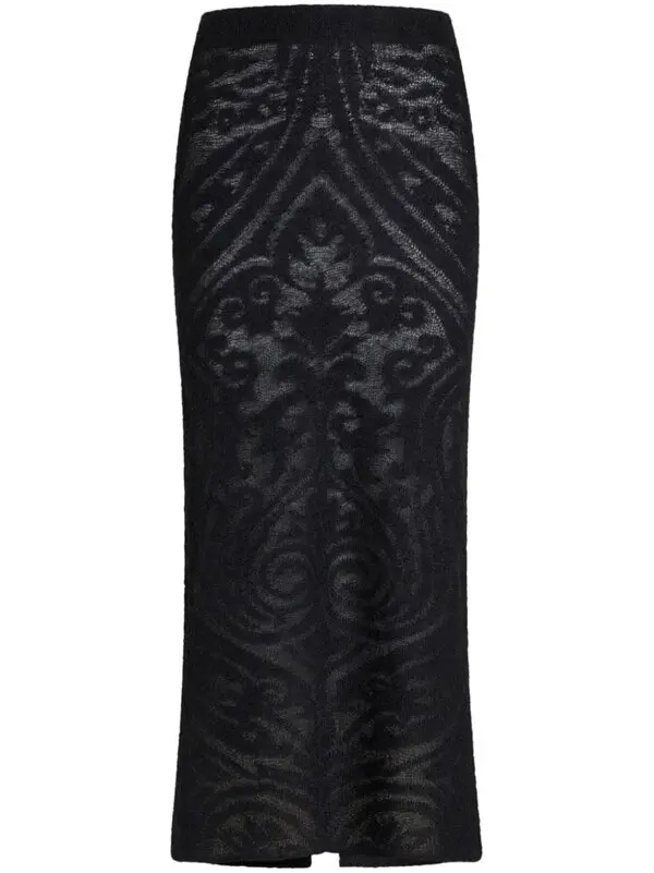Etro Knitted Jacquard Midi Skirt