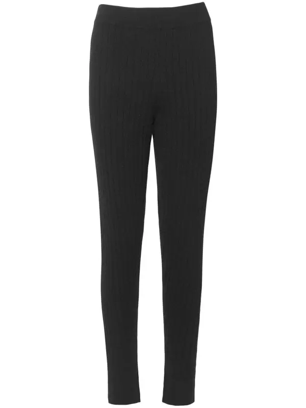 Cashmere In Love Luz Ribbed Wool-cashmere Track Pants - Black