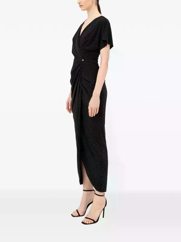 NISSA Crystal-embellished Maxi Dress - Black
