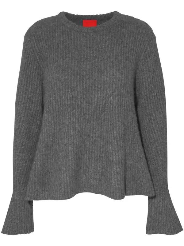 Cashmere In Love Flared Knitted Jumper - Grey