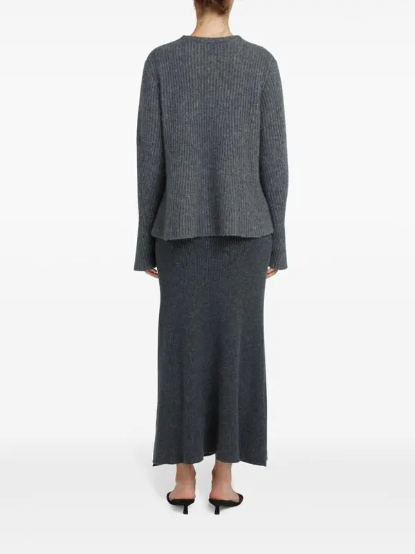 Cashmere In Love Flared Knitted Jumper - Grey