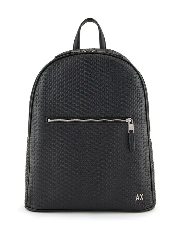 Armani Exchange Embossed Logo Backpack - Black