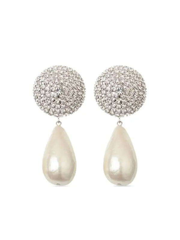 JENNIFER BEHR Dorrit Crystal And Faux Pearl Earrings - Neutrals