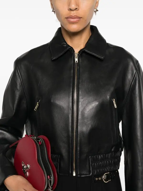 Maje Leather Jacket In Black - 33% Off | Editorialist