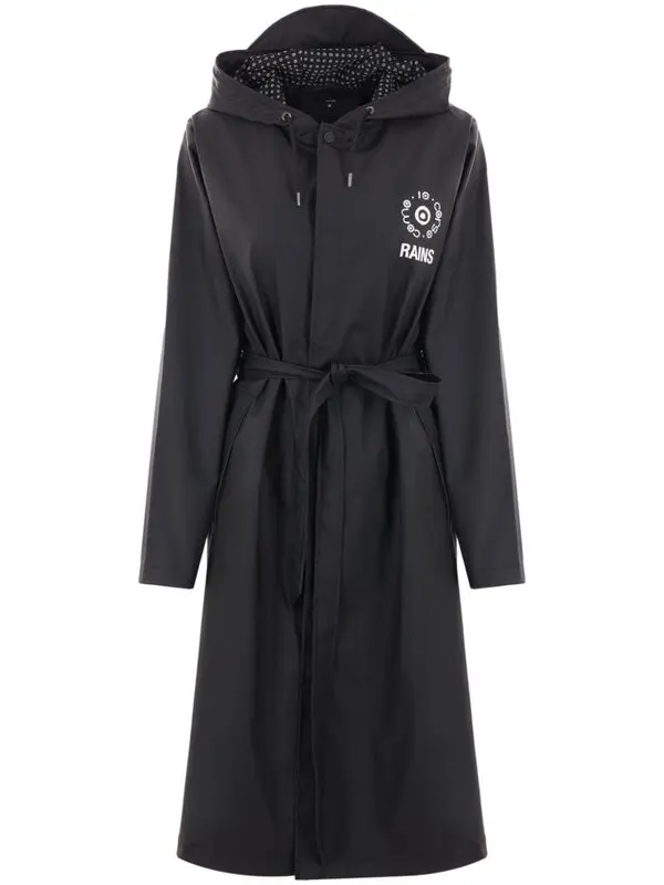 Rains X 10 Corso Como Printed Belted Raincoat - Black