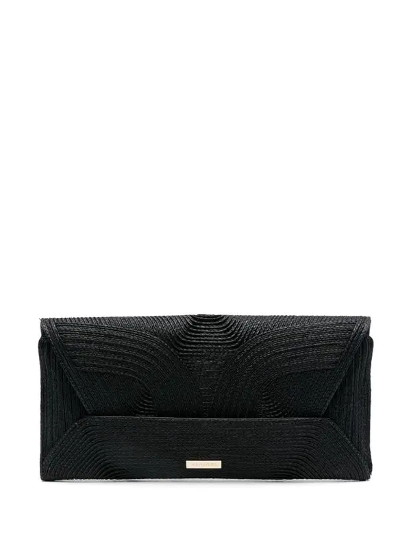 AQUAZZURA Vacanza Raffia Clutch - Black