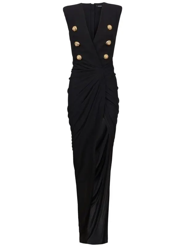 Balmain Tailored Crepe Long Dress