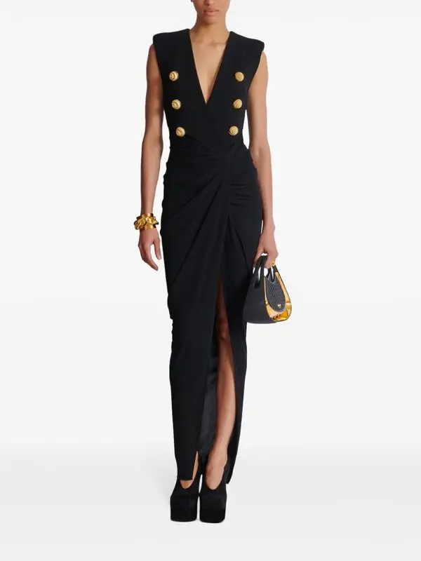 Balmain Tailored Crepe Long Dress