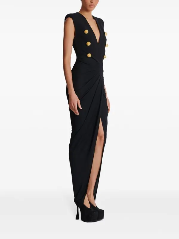 Balmain Tailored Crepe Long Dress