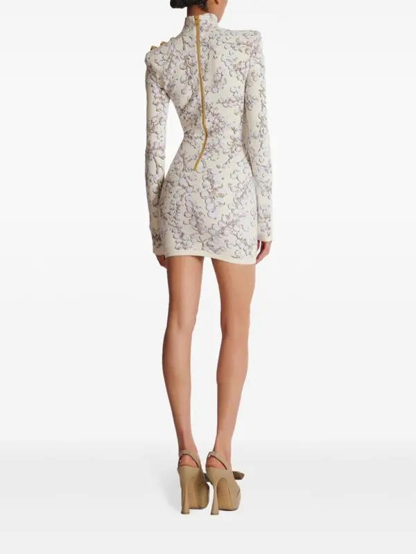 Balmain Jacquard-knit Mini Dress
