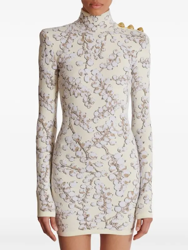 Balmain Jacquard-knit Mini Dress