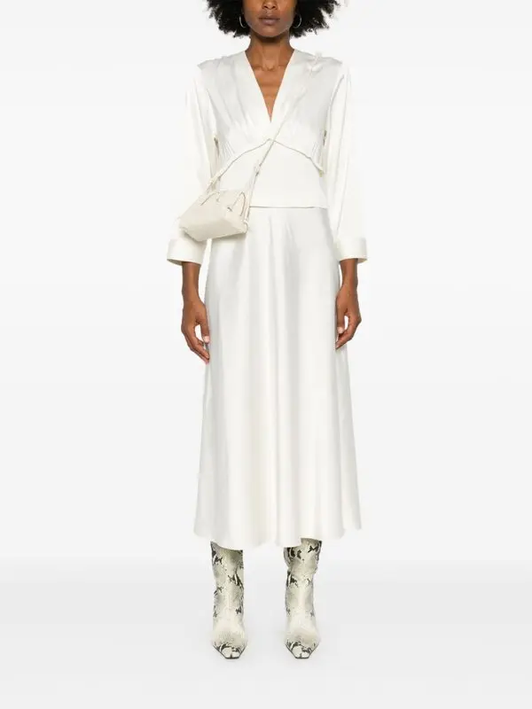 Maxi Dress Robe Ring Sandro Sandro Panelled Maxi Dress In White 50