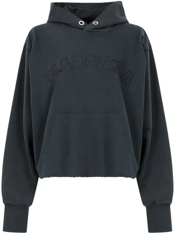 MAISON MARGIELA Logo-embroidered Hoodie - Grey