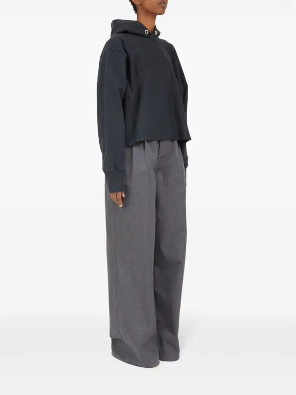 MAISON MARGIELA Logo-embroidered Hoodie - Grey