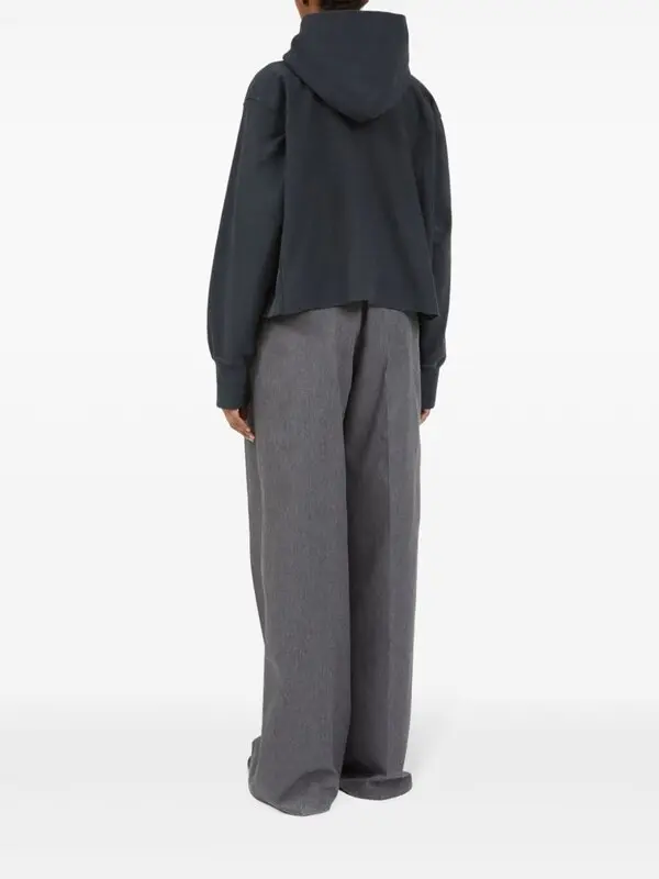 MAISON MARGIELA Logo-embroidered Hoodie - Grey