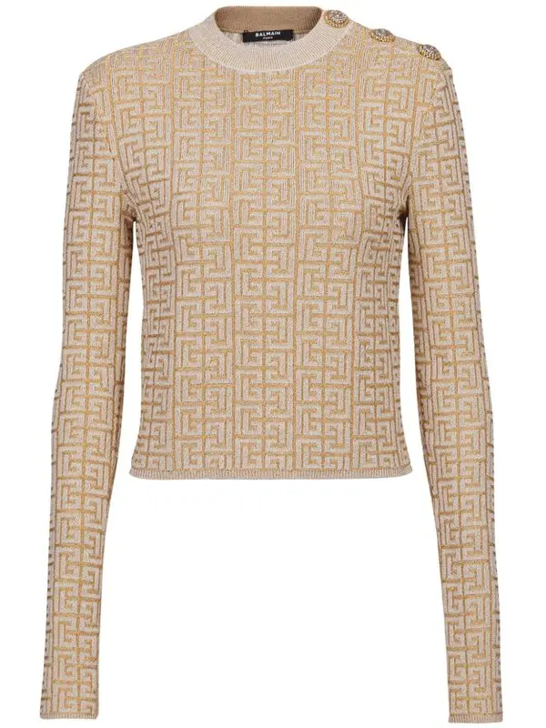 Balmain Labyrinth Pattern Knitted Top