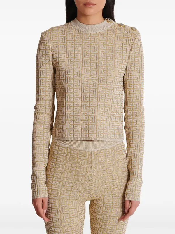 Balmain Labyrinth Pattern Knitted Top