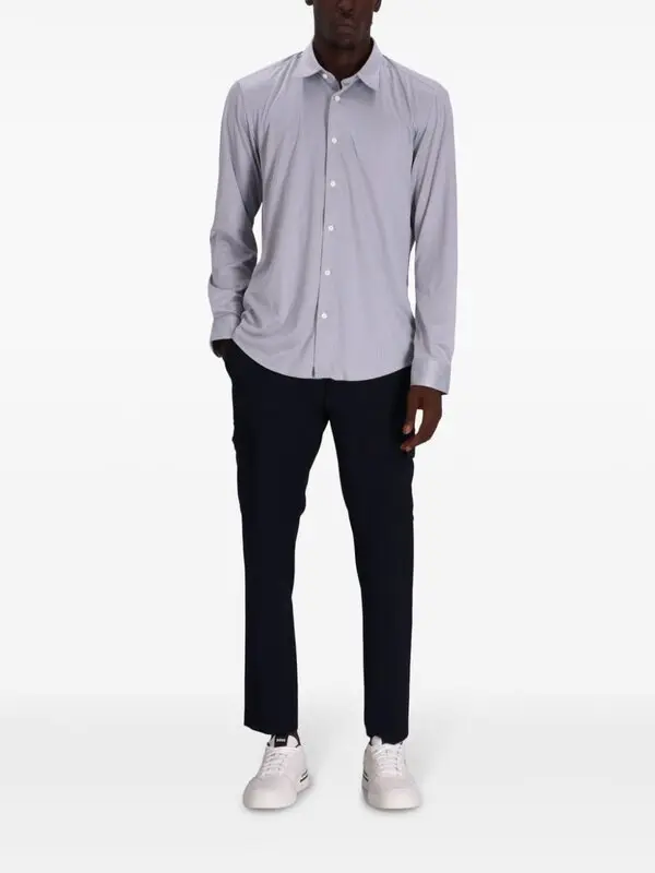 BOSS Stretch-jersey Micro-check Shirt