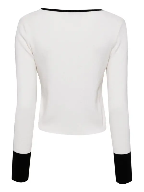 B+AB Round Neck Cropped Knitted Top - Neutrals