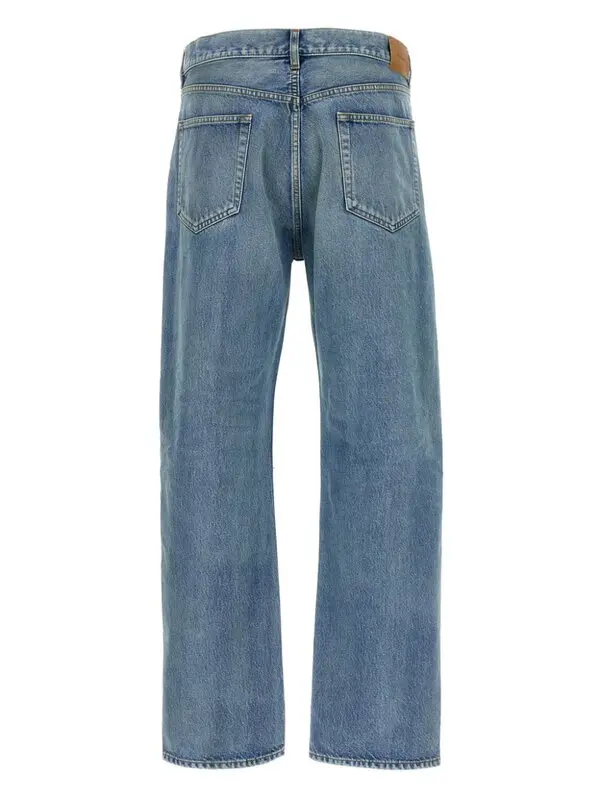 Saint Laurent Distressed Straight Leg Jeans - Blue