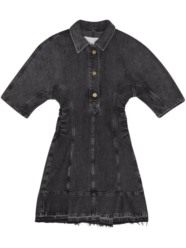 GANNI Tint-edge Denim Mini Dress - Grey