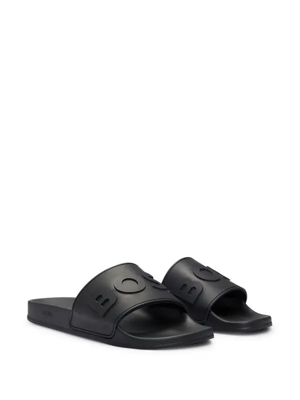 Boss Logo Embossed Slides - Black | Editorialist display picture 3