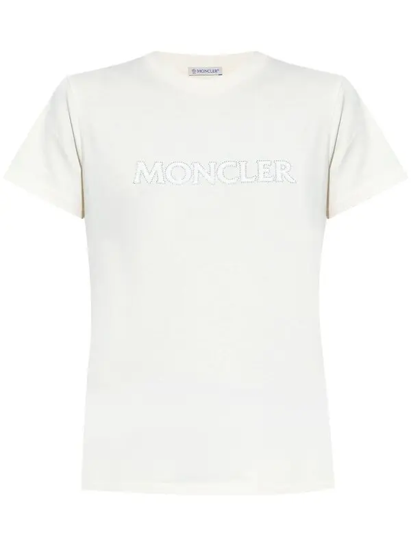 Moncler Crystal-logo T-shirt - Neutrals
