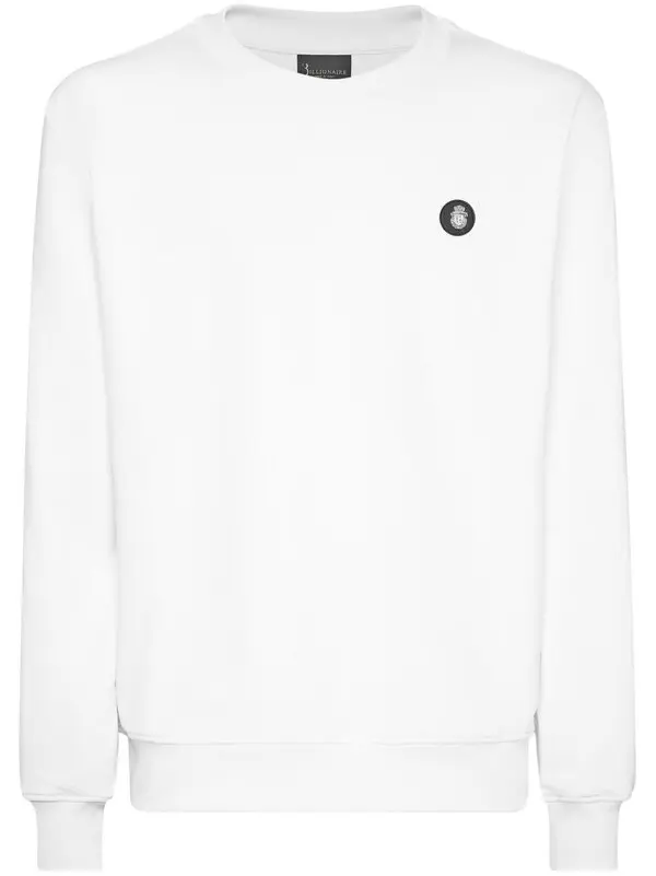 BILLIONAIRE Logo-plaque Sweatshirt - White