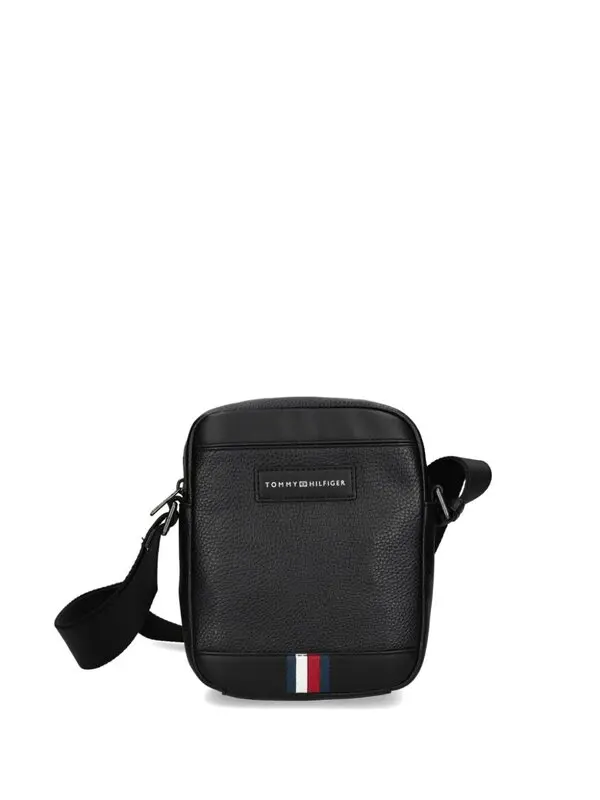Tommy Hilfiger Logo Appliqué Messenger Bag - Black