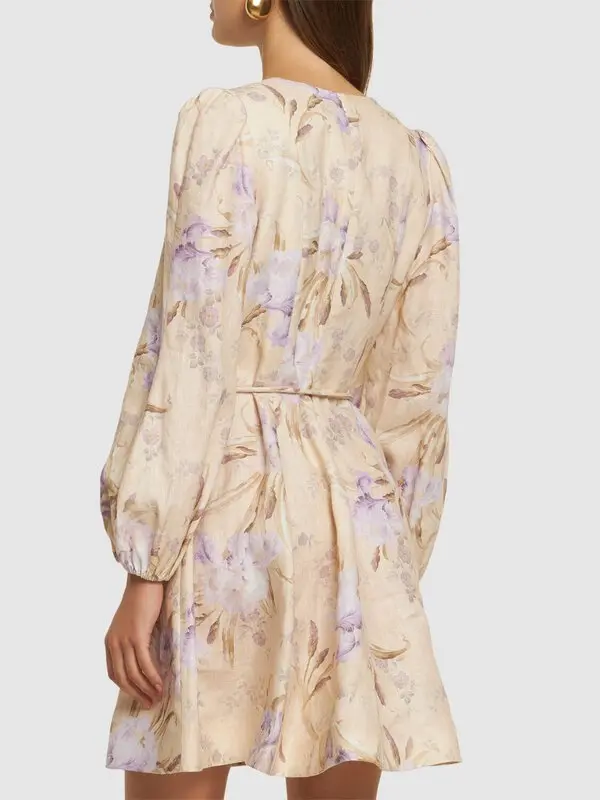eden belted mini dress Eden Belted Denim Print Mini Dress