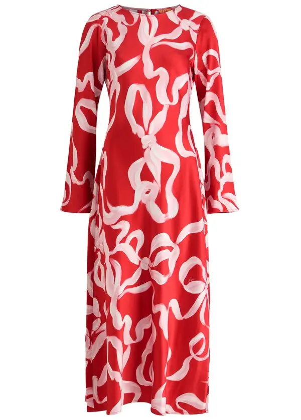chinese dress ladies Dahlia Black Cherry Print Maxi Dress