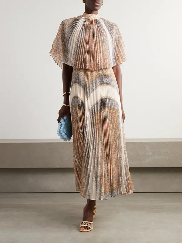 knee length dresses for ladies Zimmermann Sunray Pleated Skirt
