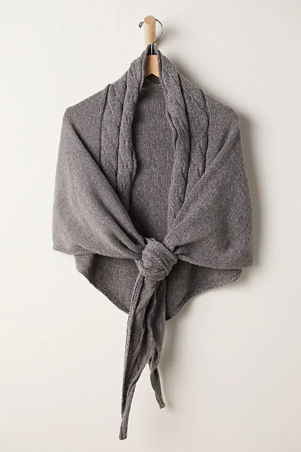 Free People Coastline Cable Knit Scarf - Charcoal | Editorialist