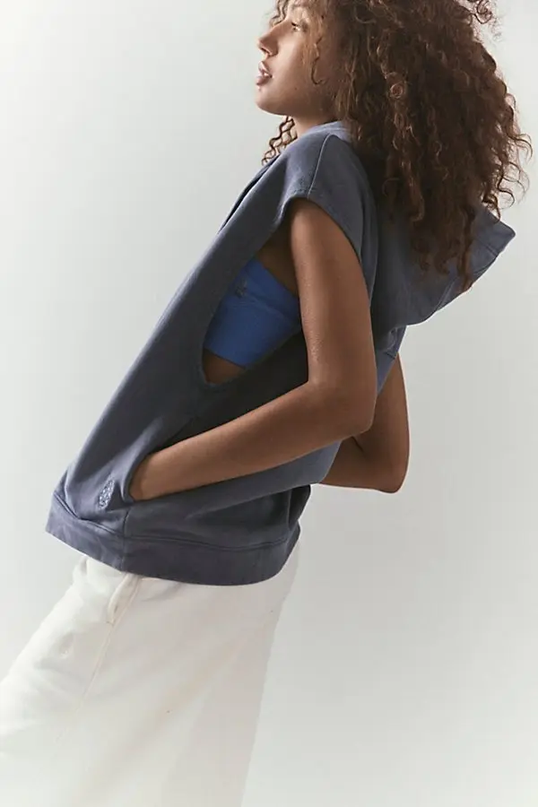 Free People Sleeveless Sweatshirt - Blue