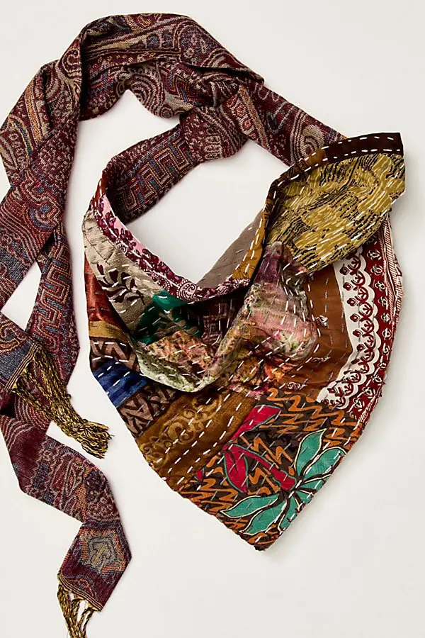 CURRIED MYRRH One Of A Kind Kantha Hair Scarf - Multicolor