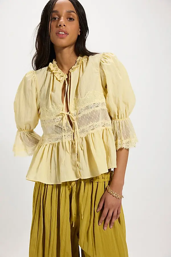 Free People Forever Young Bed Jacket - Vanilla Custard