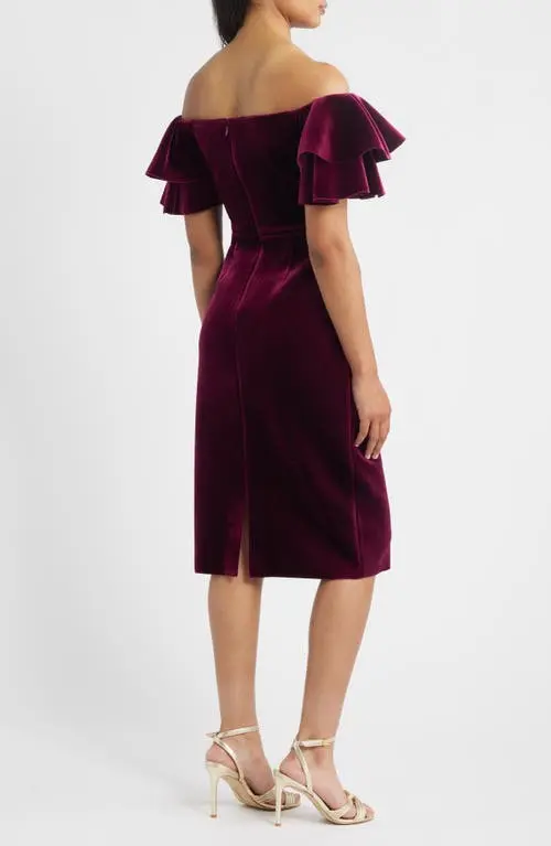 green emerald velvet dress Eliza J Crew Neck Ruffle Shoulder Cocktail Dress, Navy, 2 at Amazon Women's  Clothing store