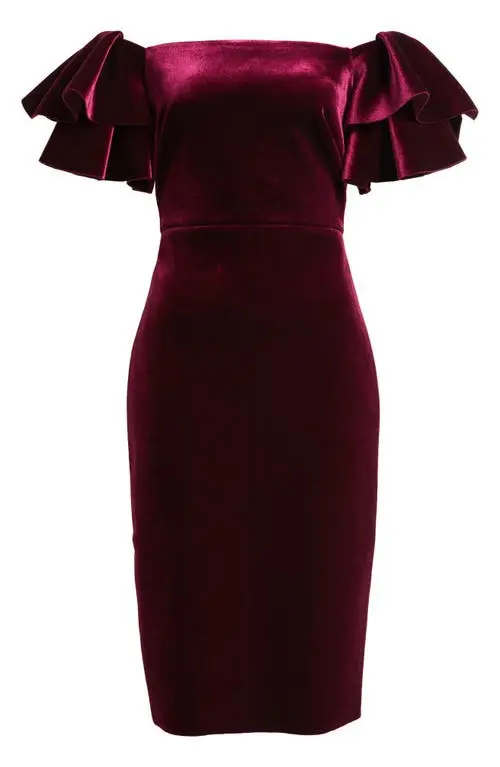 green emerald velvet dress Eliza J Off-the-Shoulder Evening Dress EJ2M0055