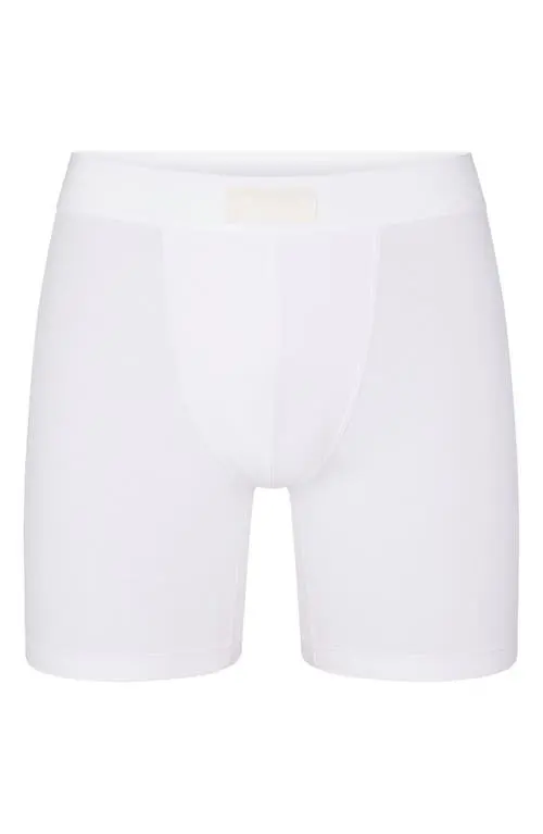 SKIMS 5-inch Cotton & Modal Blend Boxer Briefs - Chalk