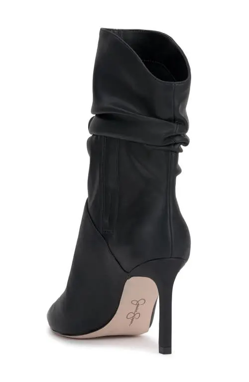 Jessica Simpson Elisti Pointed Toe Slouch Bootie - Black Leather