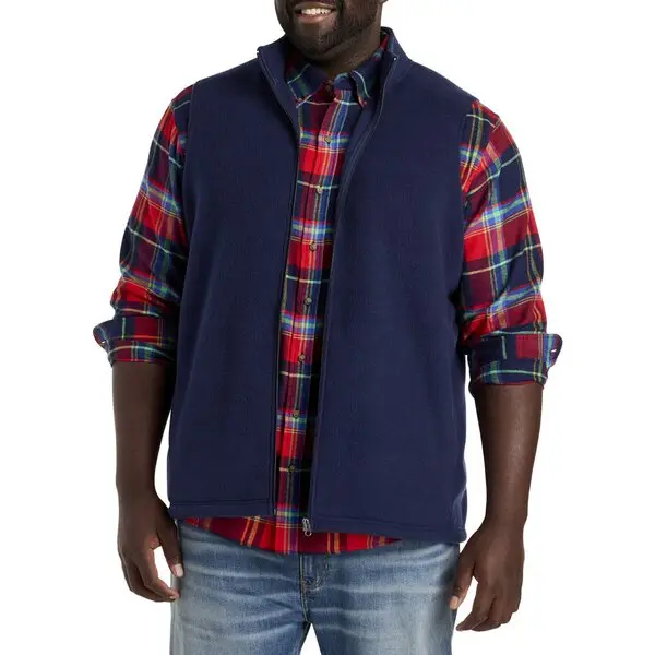 HARBOR BAY BY DXL Polar Fleece Vest - Navy