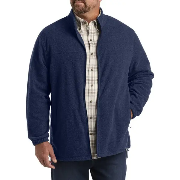 HARBOR BAY BY DXL Full-zip Polar Fleece Jacket - Navy