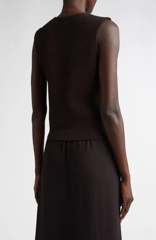 St. John Sleeveless Piqué Knit Top