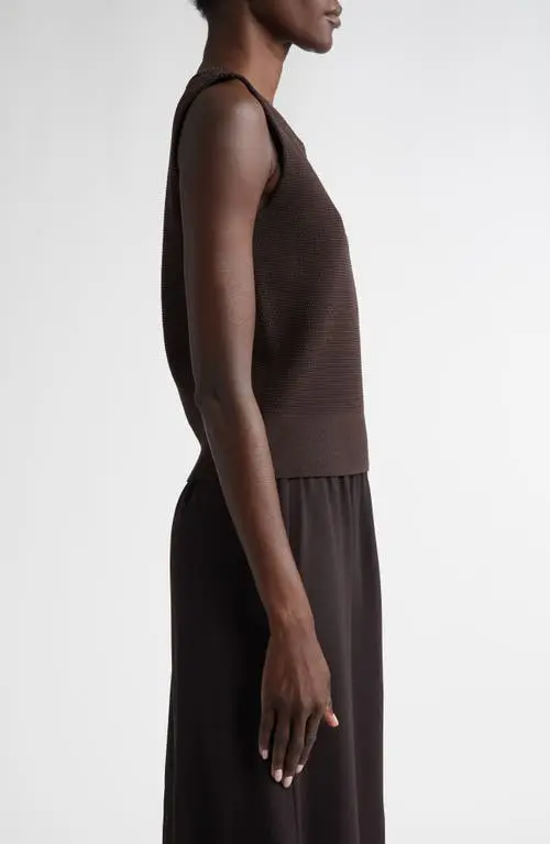 St. John Sleeveless Piqué Knit Top