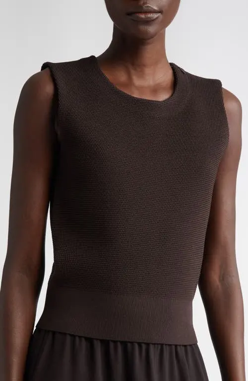 St. John Sleeveless Piqué Knit Top