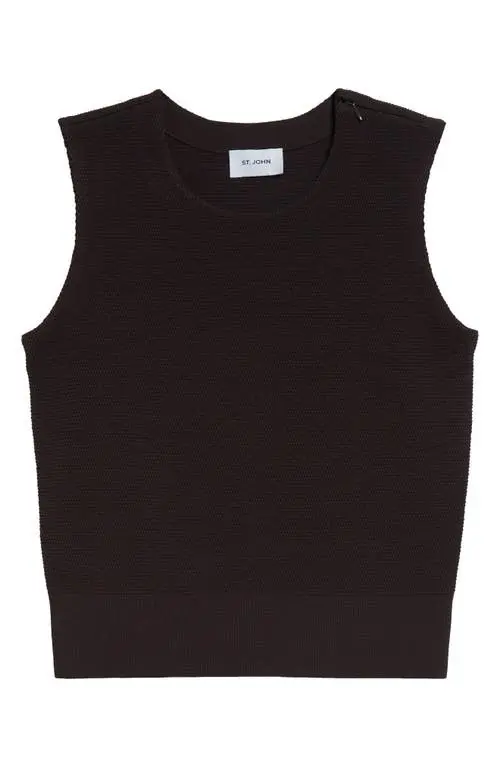St. John Sleeveless Piqué Knit Top