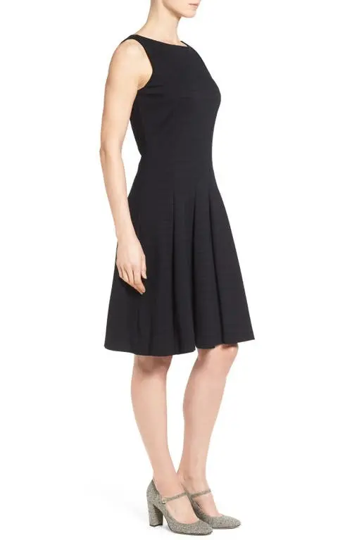 Halogen Ponte Fit & Flare Dress - Black | Editorialist