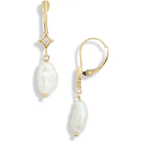 Anzie Jac + Jo Aurora Freshwater Pearl Drop Earrings - White