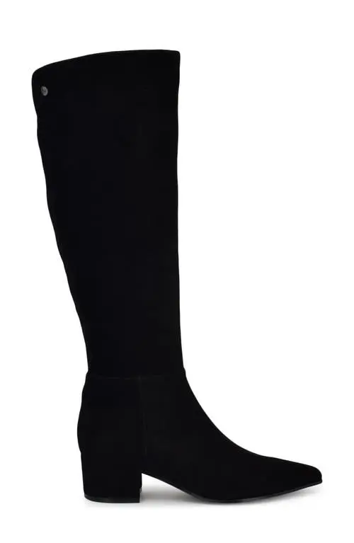 Nine West Morgin Pointed Toe Knee High Boots - Black Suede