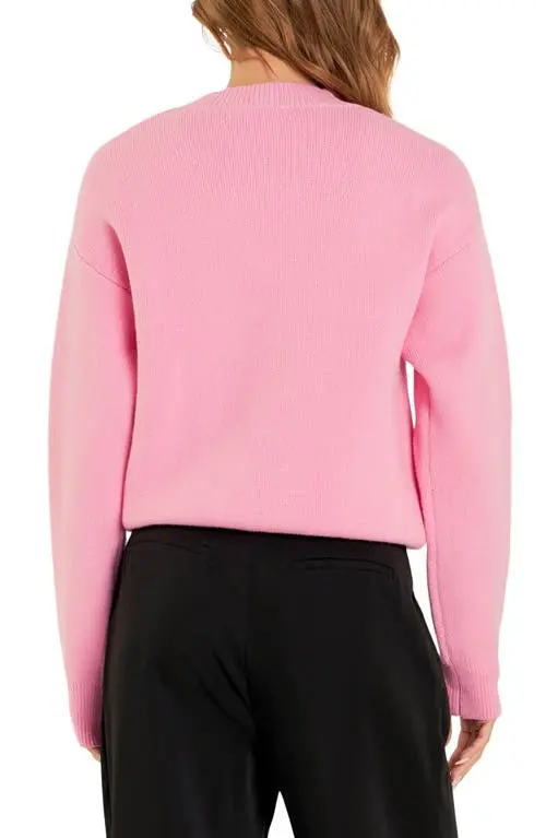 English Factory Pompom Heart Crewneck Sweater